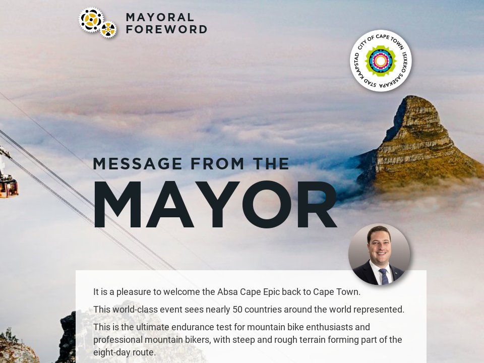 Mayor's Welcome - 2023 Absa Cape Epic Chapter 3